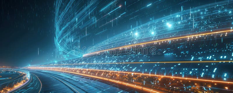 Futuristic Digital Technology in Motion a Visual Representation of Data ...