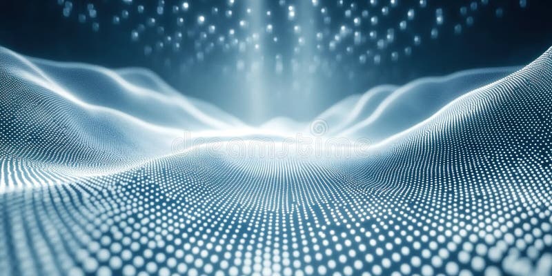 Futuristic Digital Technology Network with Glowing Blue Data Waves ...