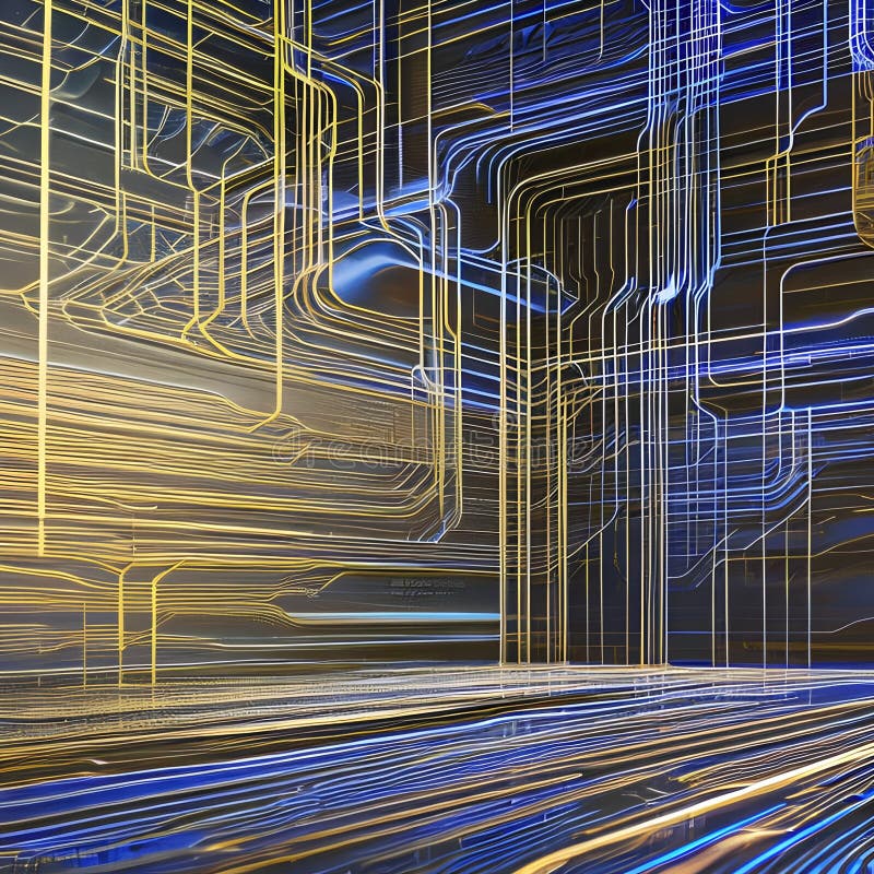 A Futuristic Digital Texture with Metallic Surfaces and Circuitry-like ...