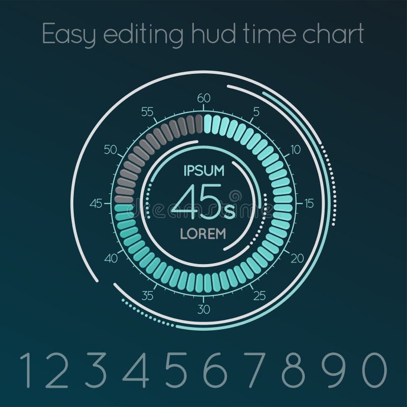 Futuristic Digital Time Easy Editing Scale. Infographics Element Stock ...