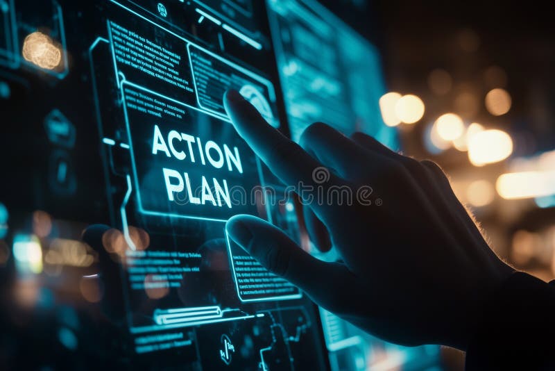 Futuristic Digital Touch Interface Stock Illustration - Illustration of ...