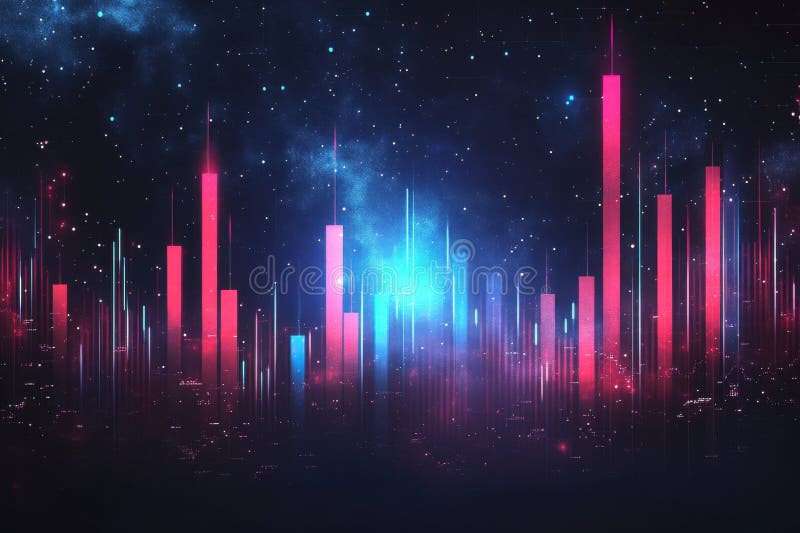 Financial Chart Showcasing Candlestick Patterns Against Digital ...