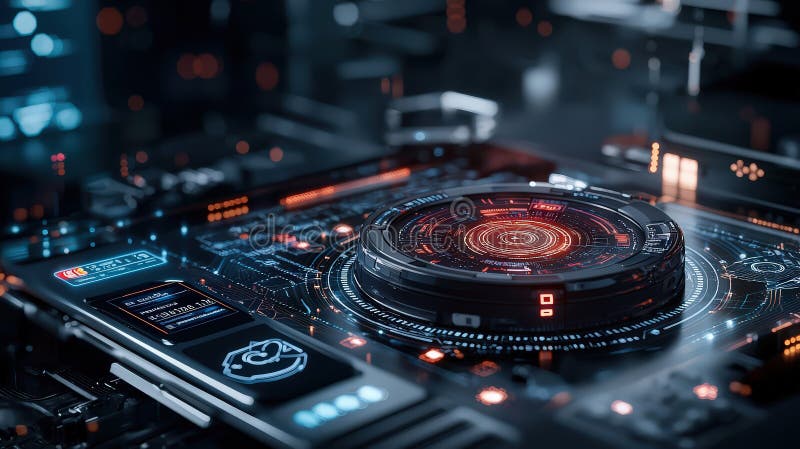 Futuristic Digital Transactions Interface Cyber City Tech Art Neon ...