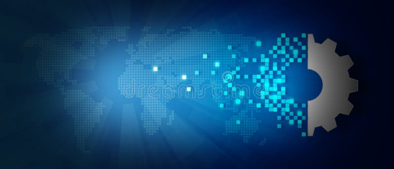 Futuristic Digital Transformation Abstract Technology Blue Background ...