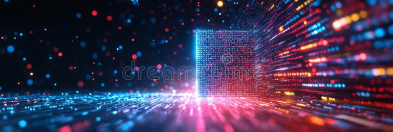 Futuristic Digital Transformation Concept with Binary Code and ...