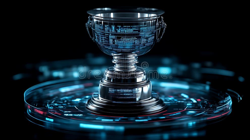 Futuristic Digital Trophy Displays Winning Data Stock Illustration ...