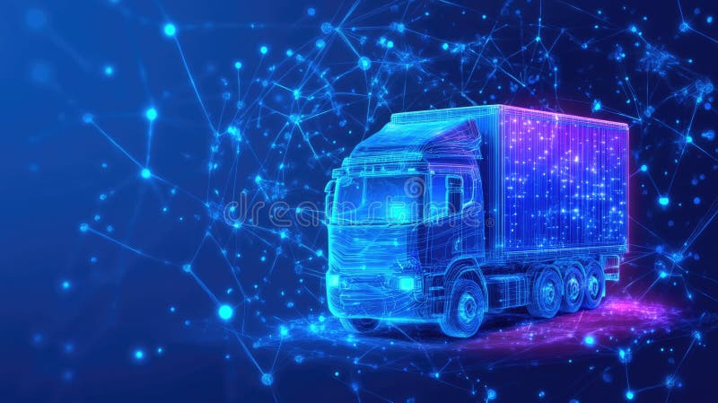 Futuristic Digital Truck: Neon Network Concept for Advanced ...