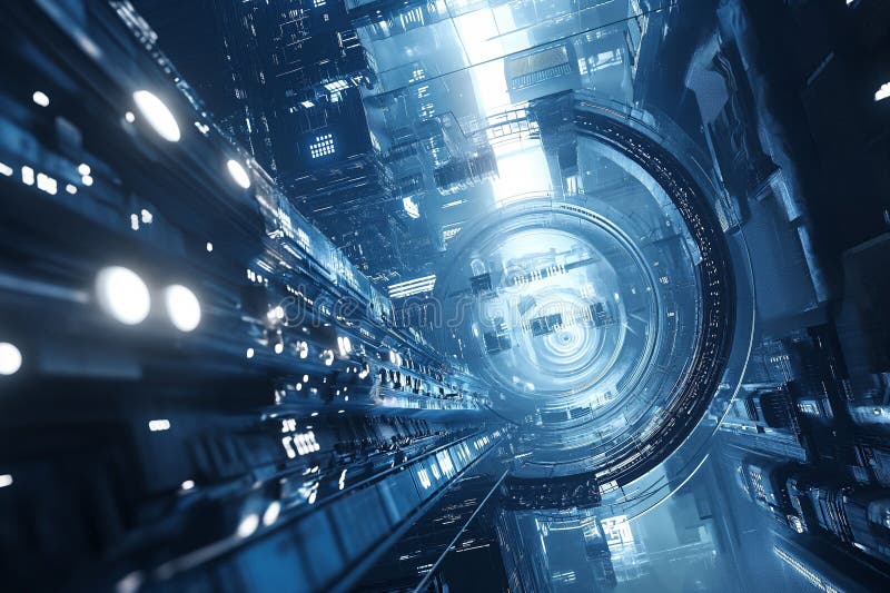 Intricate Metallic Tunnel Circular Patterns Modern Futuristic ...