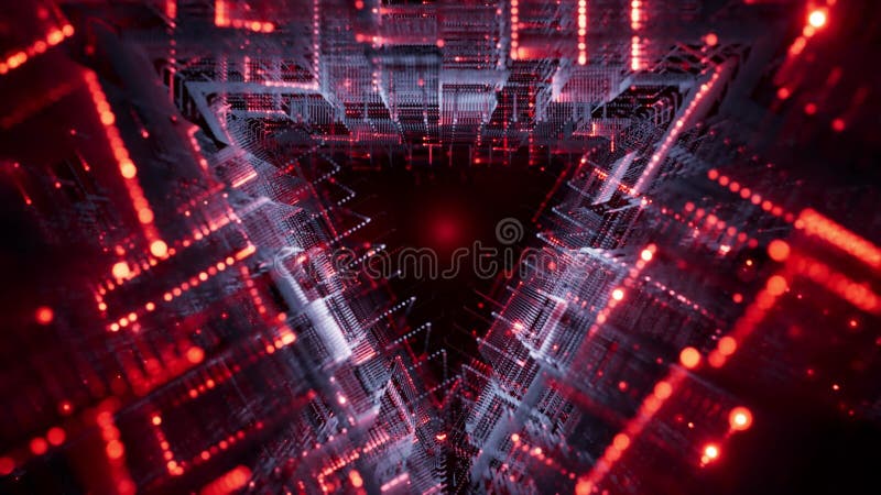 Futuristic Digital Tunnel with Dots Motion Background Loop Animated ...