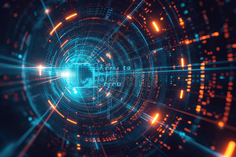 Blue Futuristic Digital Technologic Tunnel Background Animation Stock ...