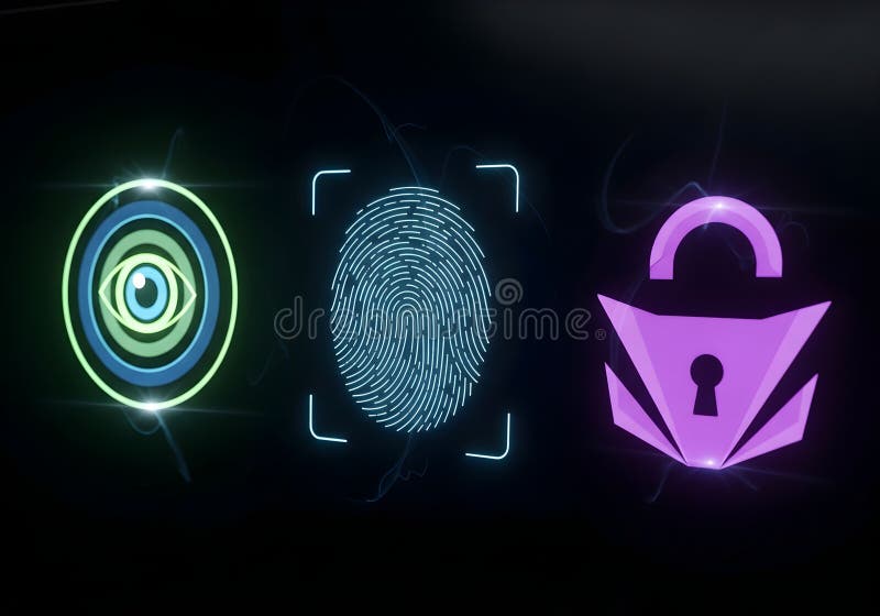 Futuristic Digital UI Interface with Biometric Elements Like ...