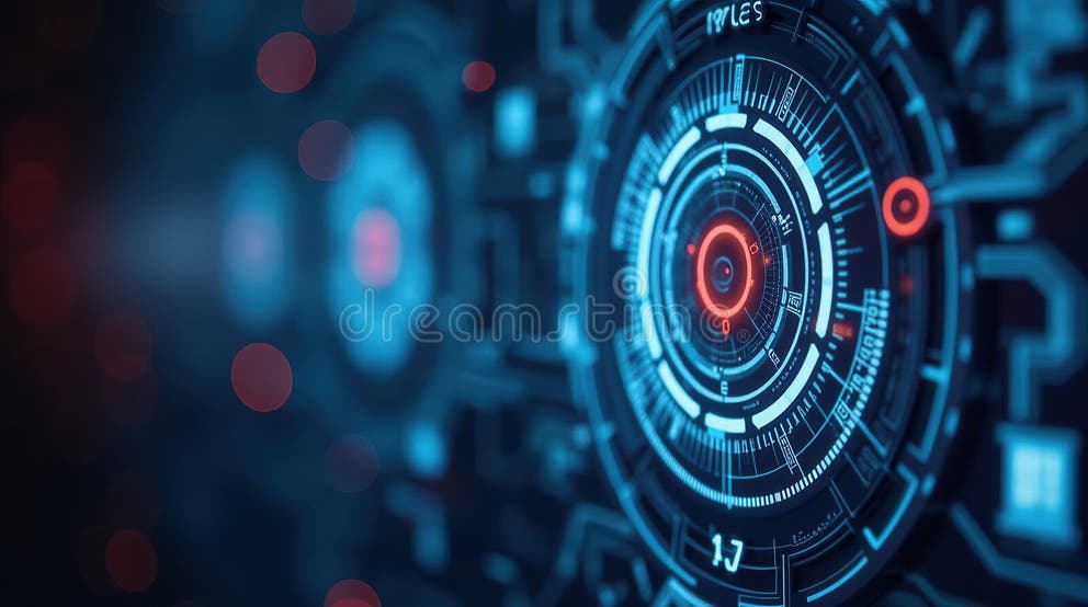 Futuristic Digital User Interface with Glowing Circular Elements Stock ...