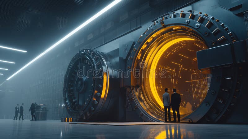 Futuristic Digital Vault Access GenerativeAI Stock Photo - Image of ...