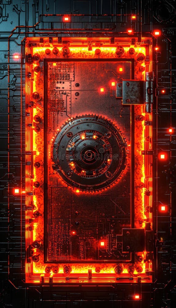 Futuristic Digital Vault with Glowing Elements for Enhanced Internet ...