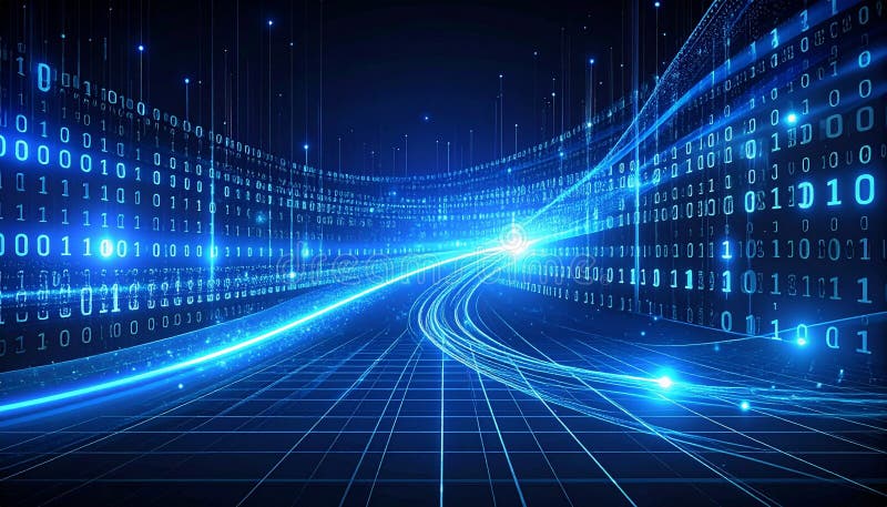 Futuristic Digital Visualization of a Neural Network and Big Data Flow Stock Image - Image of ...