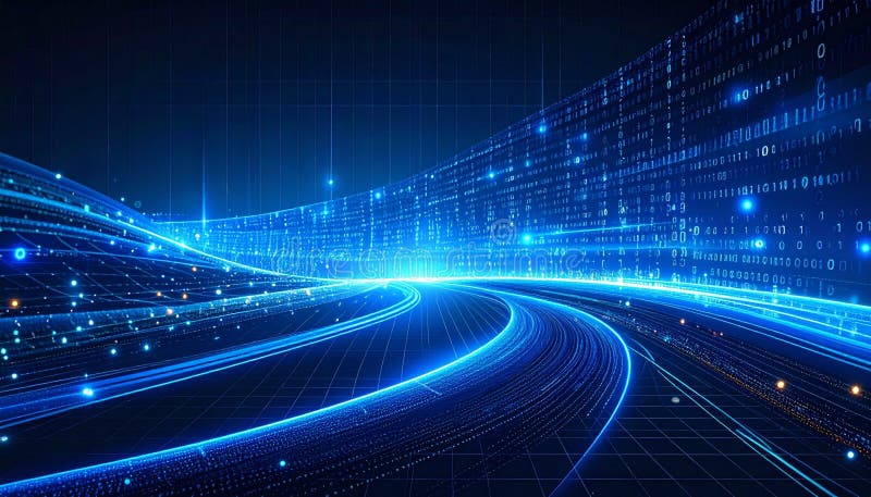 Futuristic Digital Visualization of a Neural Network and Big Data Flow Stock Image - Image of ...