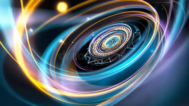 Futuristic Digital Vortex with Abstract Neon Geometric Patterns and Light Trails Stock Video ...