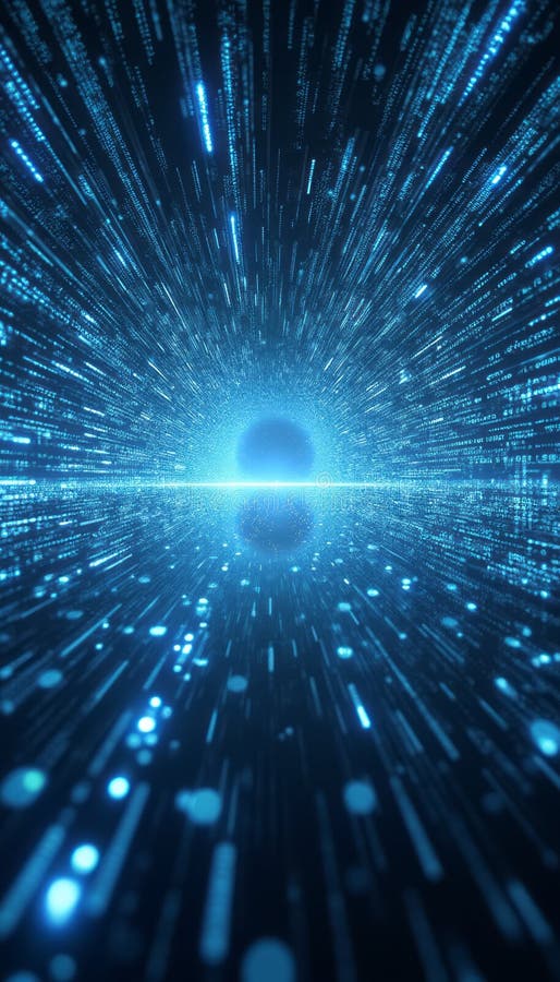Futuristic Digital Vortex with Glowing Lights Stock Photo - Image of ...