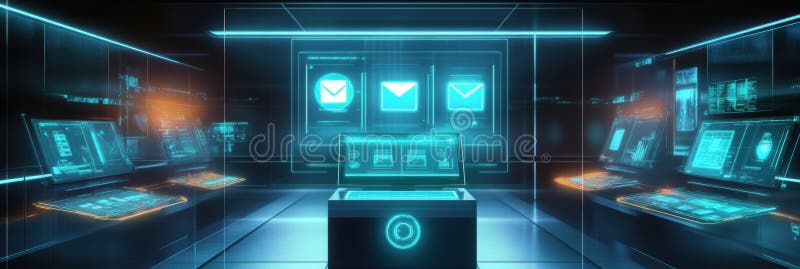 Futuristic Digital Voting System Holographic Interfaces Modern ...