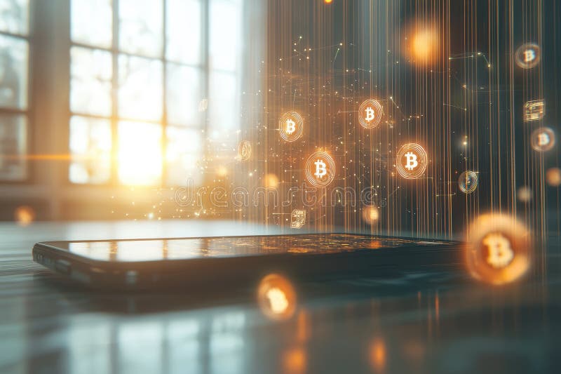 Futuristic Digital Wallet Interface with Cryptocurrency Holograms in ...