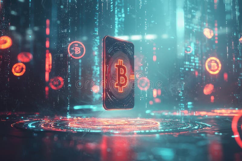 Futuristic Digital Wallet in Virtual Space with Cryptocurrency Symbols ...