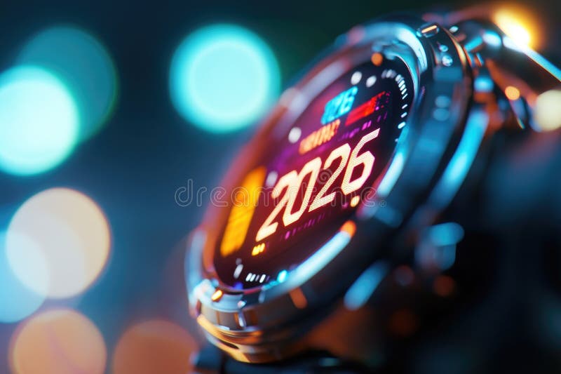 Futuristic Watch Design Vibrant Lights Digital Display Stock Photos ...