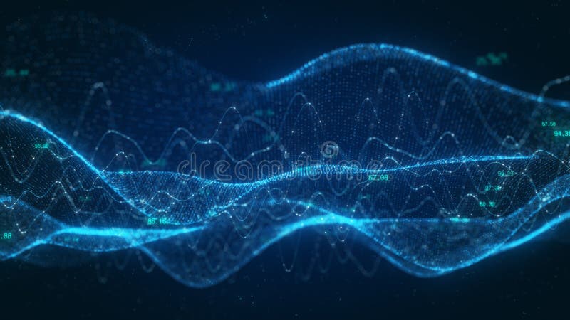 Futuristic Digital Wave Abstract Technology Concept with Data Flow and Coding Patterns ...