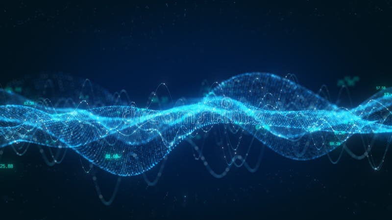 Futuristic Digital Wave Abstract Technology Concept with Data Flow and Coding Patterns ...