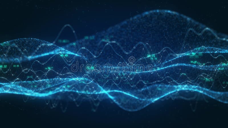 Futuristic Digital Wave Abstract Technology Concept with Data Flow and Coding Patterns ...