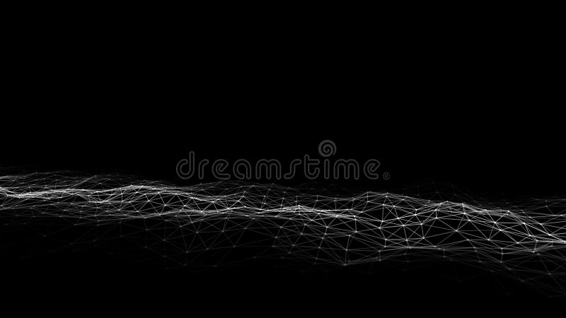 Futuristic Digital Wave. Dark Cyberspace. Abstract Vector Wave with ...