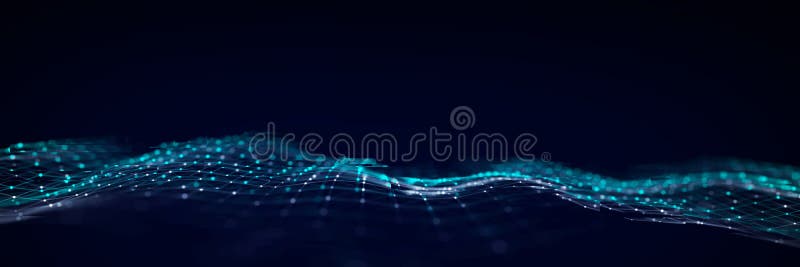 Futuristic Digital Wave with Glitch Effect. Concept of Noise in ...