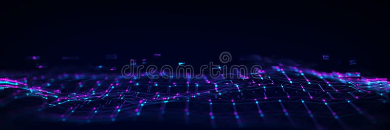 Futuristic Digital Wave with Glitch Effect. Concept of Noise in ...