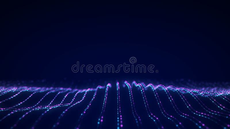 Futuristic Digital Wave with Glitch Effect. Concept of Noise in ...