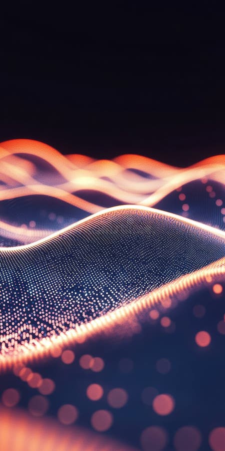 Futuristic Digital Waves Illuminated with Neon Lights Creating a ...