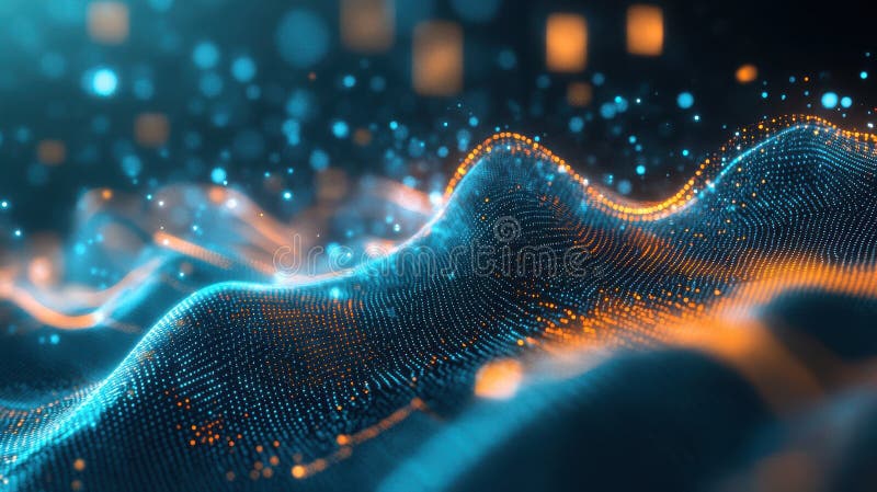 Futuristic Digital Waves with Neon Colors for Technology Design. Big ...