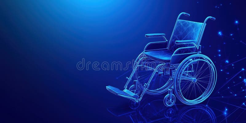 Futuristic Digital Wheelchair Design with Glowing Blue Accents and ...
