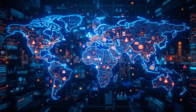 Global Network Digital Map: Worldwide Data Visualization with ...