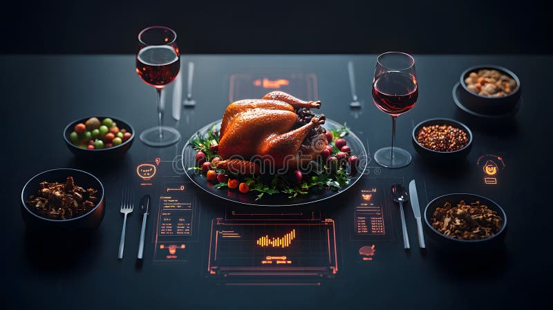 A Futuristic Dining Experience with a Glowing Turkey and High-Tech ...