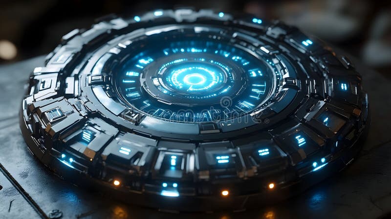 Futuristic Disc Shaped Technology Object Stock Illustration ...