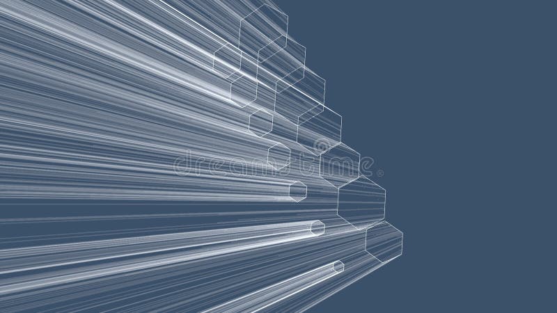 The Futuristic Display Features Hexagonal Light Beams, Symbolizing ...