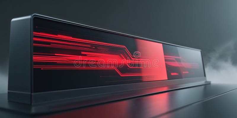 Futuristic Display Panel Advanced Interface Showcasing Red Graphics ...