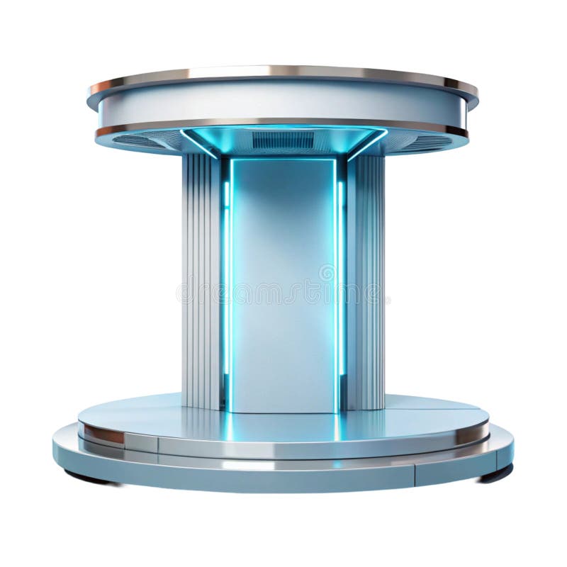 Futuristic Display Podium Isolated on White Background Stock ...