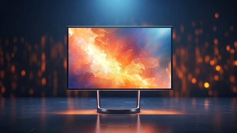 Futuristic Display Screen with Abstract Fire Wallpaper, AI-generated ...