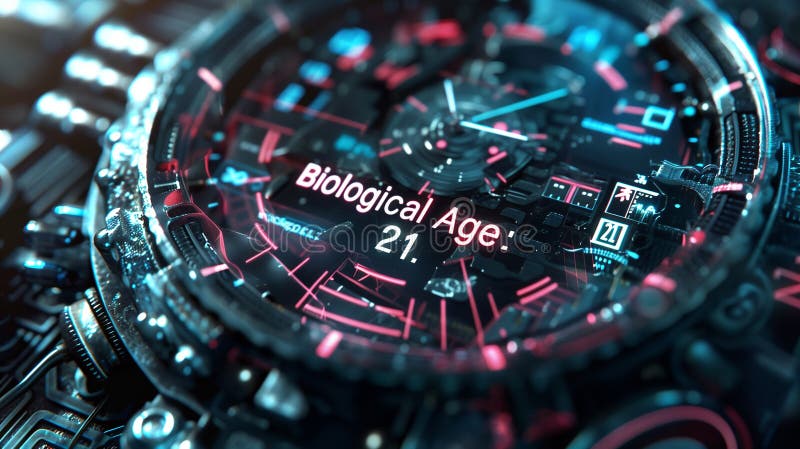 A Futuristic Display Shows a Biological Age of 21 through Advanced ...