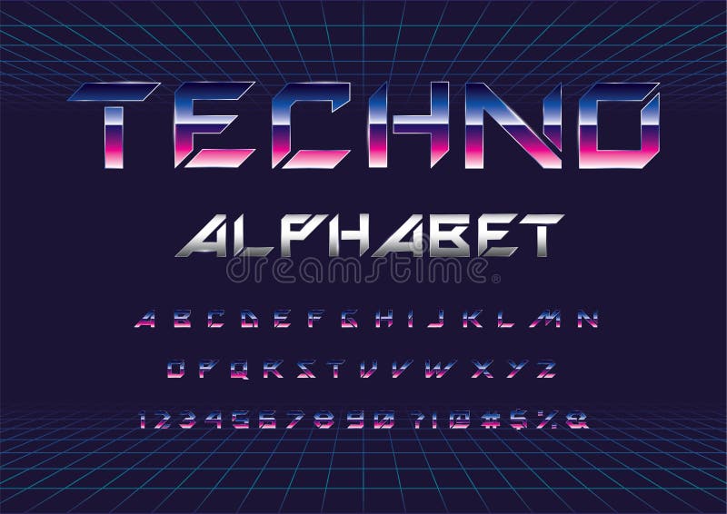 Techno font stock vector. Illustration of abstract, design - 227333700