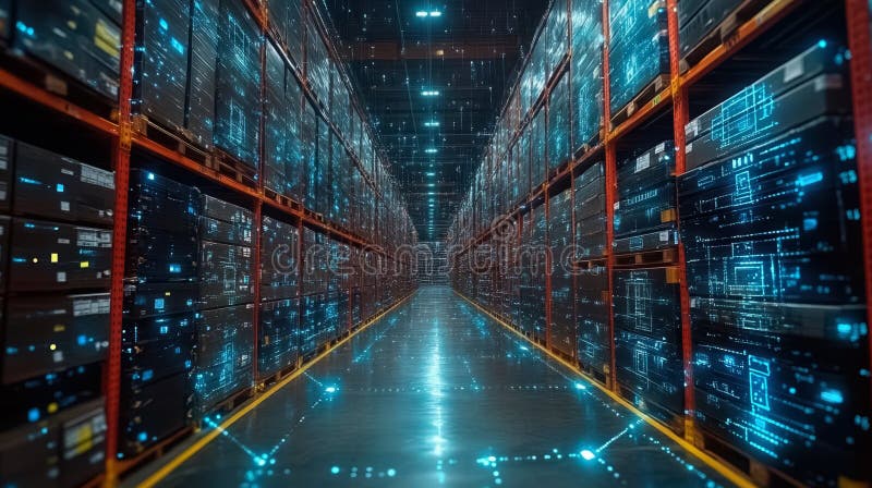 Futuristic Distribution Hub - AR Visualization of Smart Logistics ...