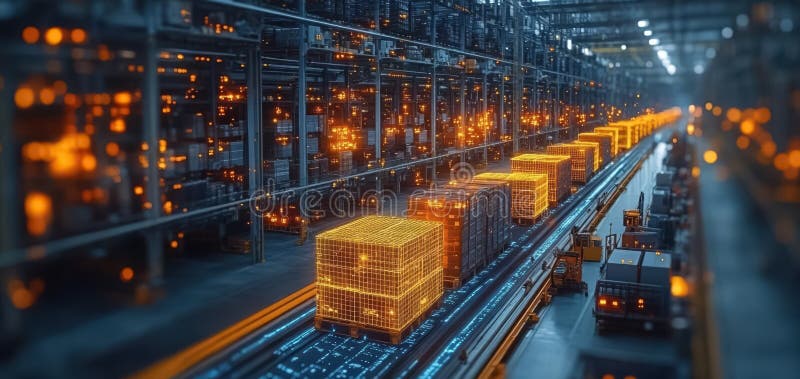 Futuristic Distribution Hub - AR Visualization of Smart Logistics ...