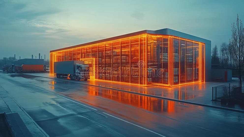 Futuristic Distribution Hub - AR Visualization of Smart Logistics ...