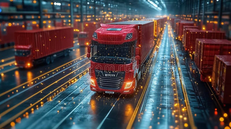 Futuristic Distribution Hub - AR Visualization of Smart Logistics ...