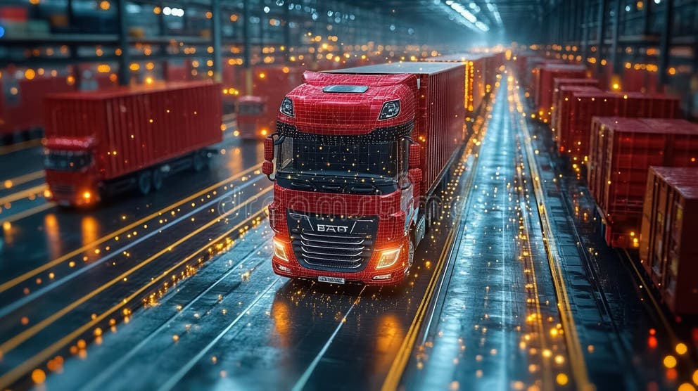 Futuristic Distribution Hub - AR Visualization of Smart Logistics ...